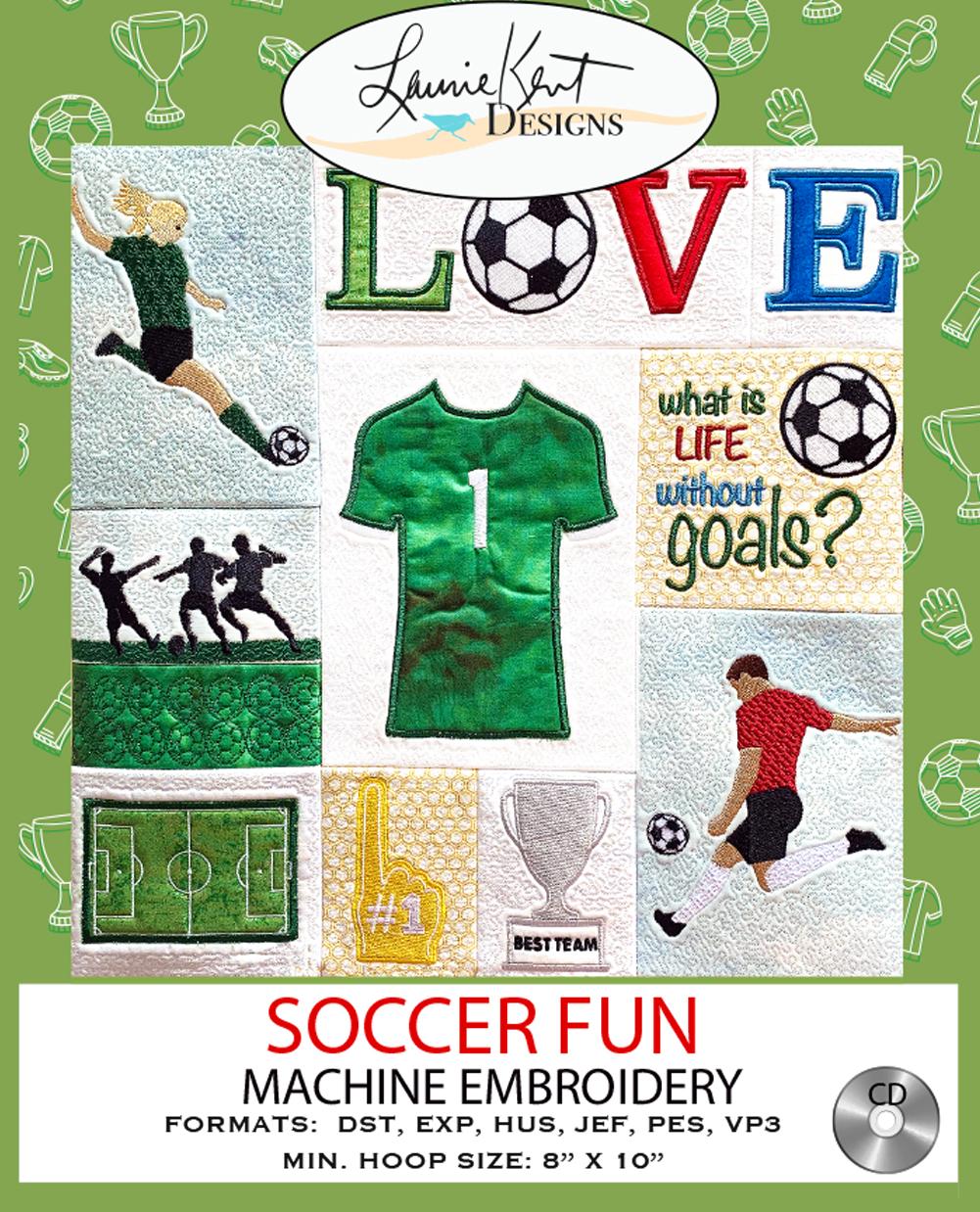 Soccer Fun - Machine Embroidery CD - Laurie Kent Designs